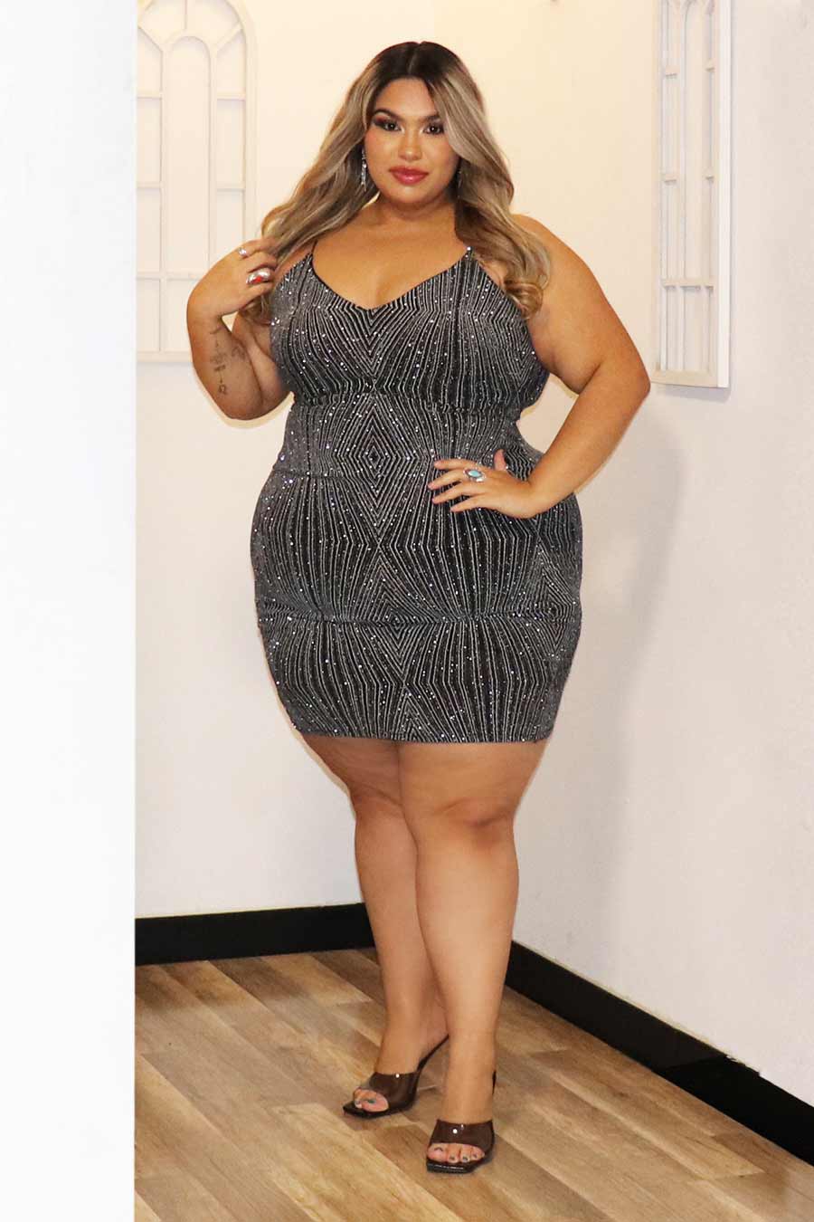 Delia Glittery Dress Divas Plus